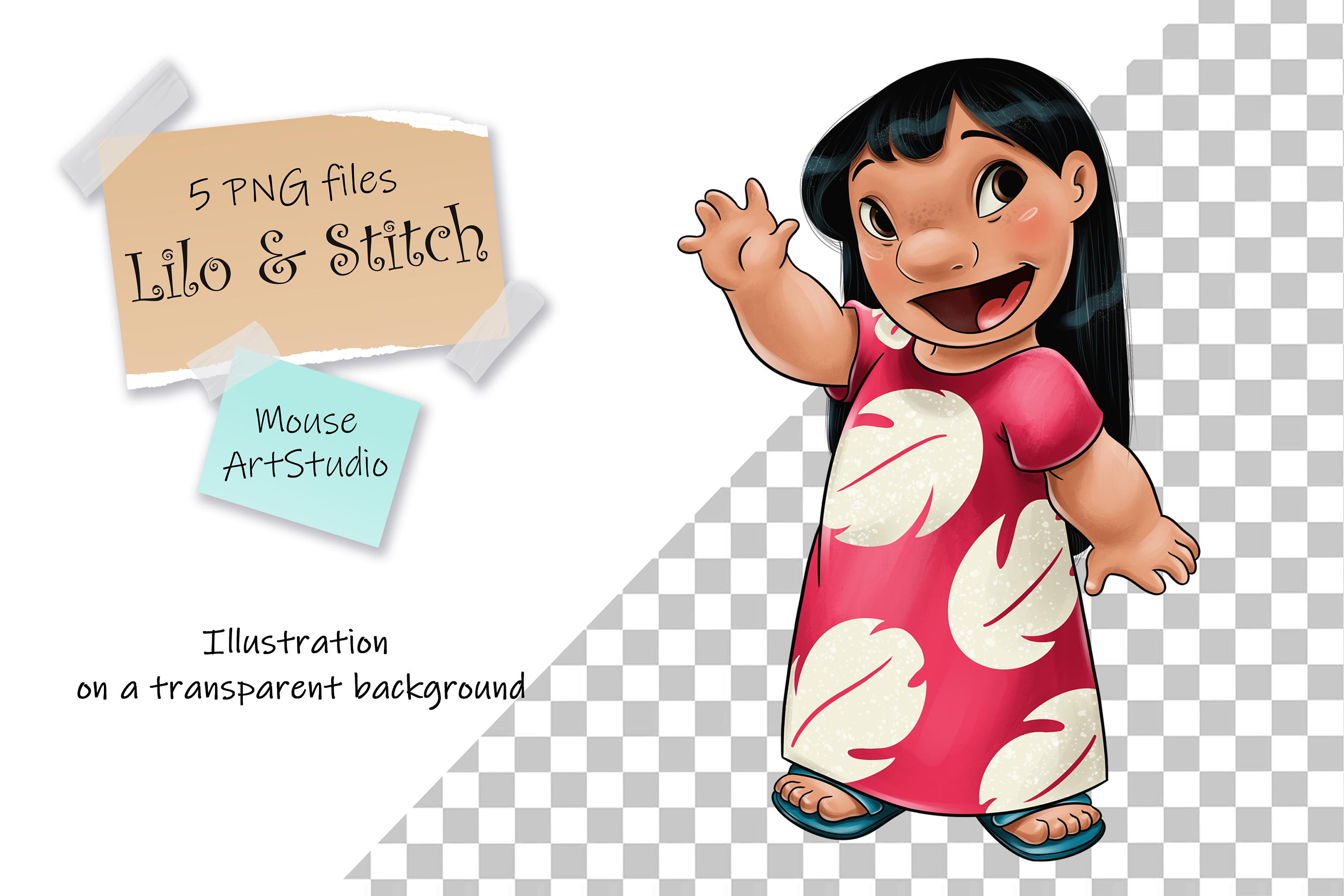 Lilo and Stitch Sublimation Design Digital Illustration - Etsy