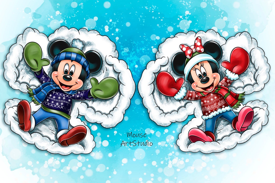 Winter Minnie PNG Mickey Mouse PNG Snowball Sublimation - Etsy