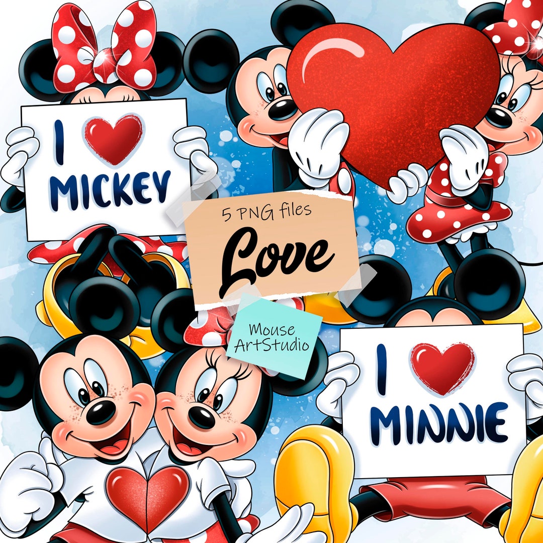 Couple in Love, Love, Minnie and Mickey Mouse, Happy Valentine's Day ...