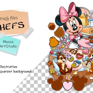 Chefs Minnie PNG Mickey Mouse Daisy Duck Donald Goofy - Etsy