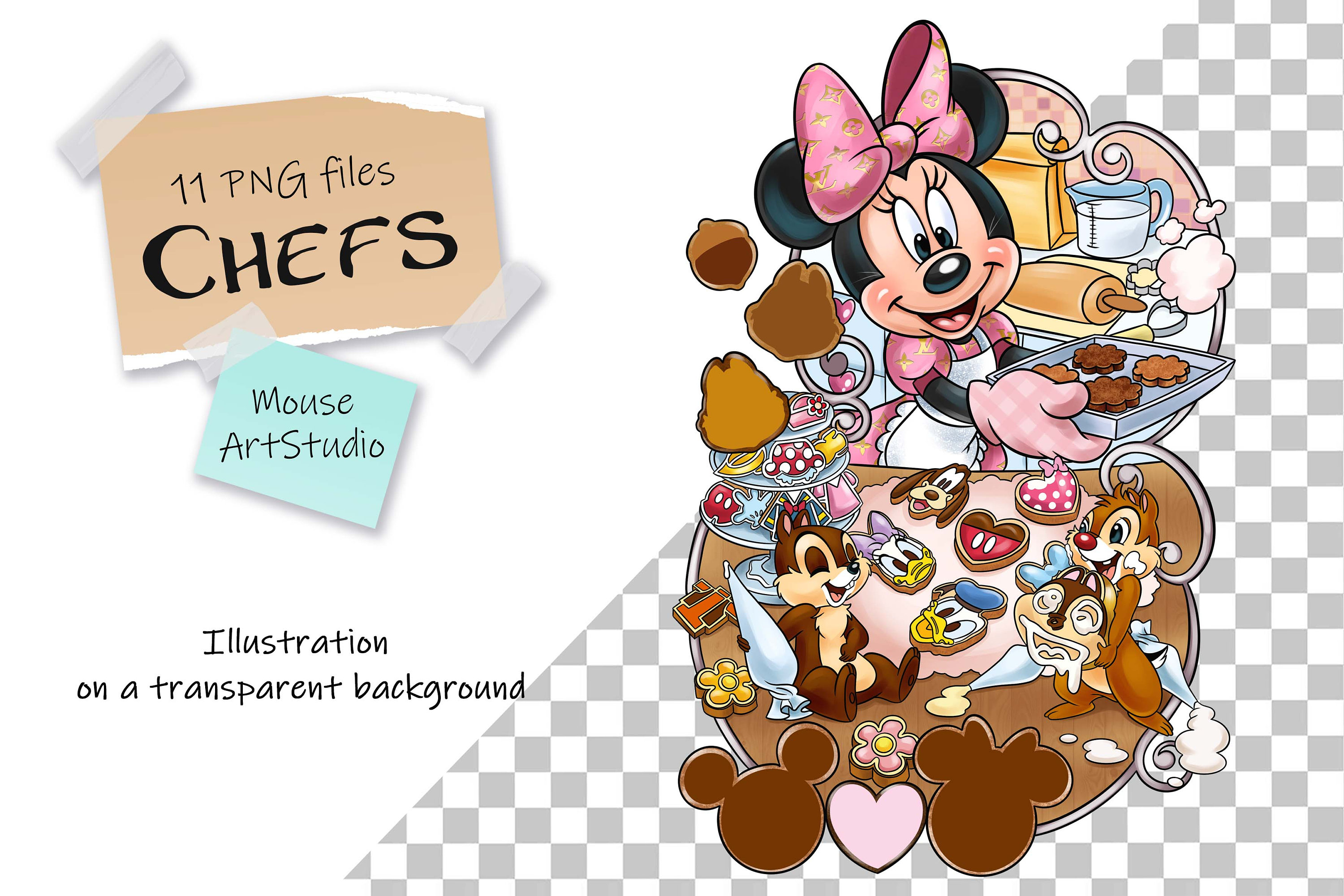 Chefs Minnie PNG Mickey Mouse Daisy Duck Donald Goofy - Etsy Australia