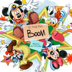 Mickey Mouse and His Friends, Boom, Sublimation Design, Digital ...
