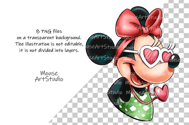 Summer Mickey Mouse Minnie Mouse PNG Digital Illustration - Etsy