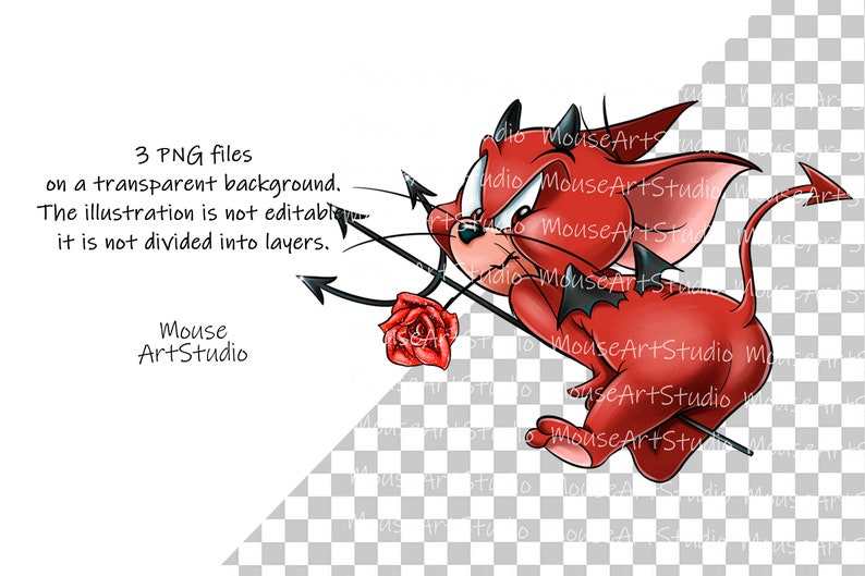 Jerry PNG Little Devil Angel Happy Valentine's Day - Etsy