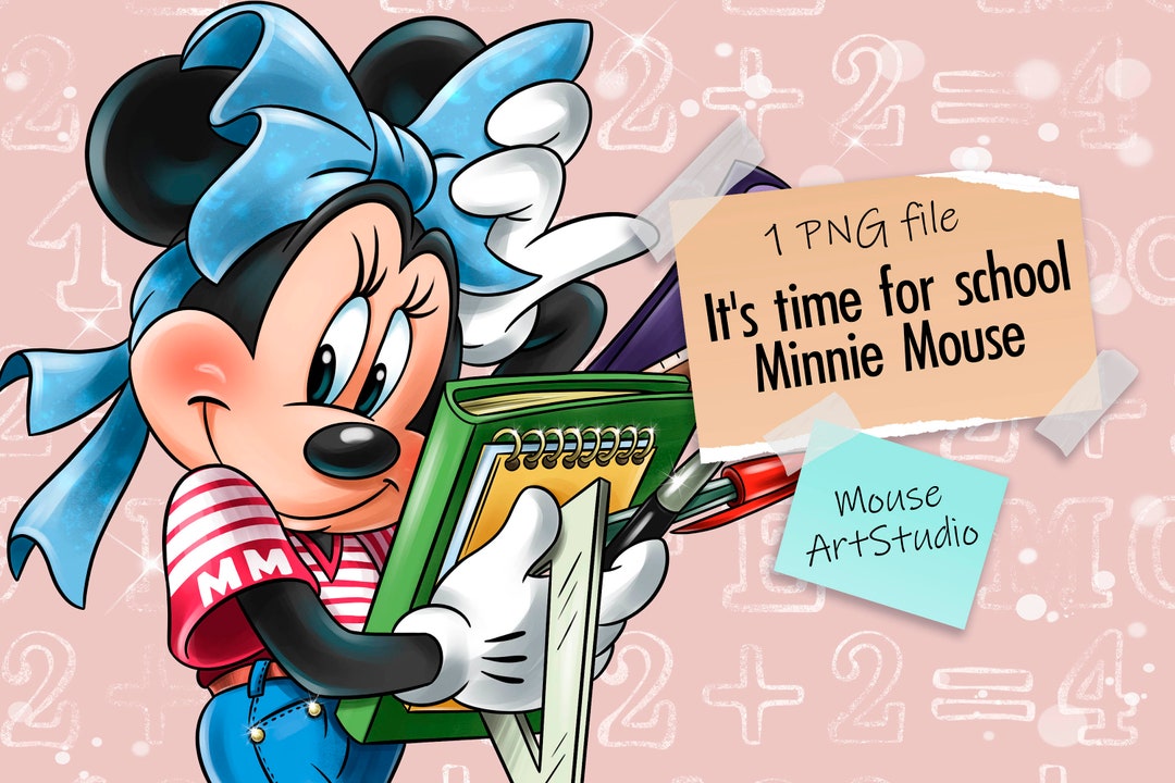 Minnie PNG It's Time for School Sublimation Design - Etsy