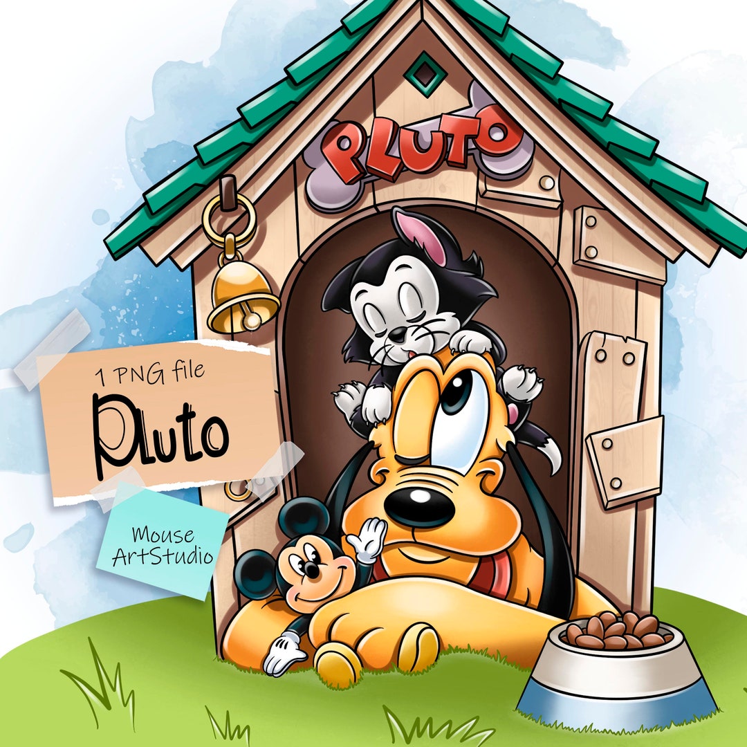 Pluto, Dog and Cat, Sublimation Design, Digital Illustration, Instant ...