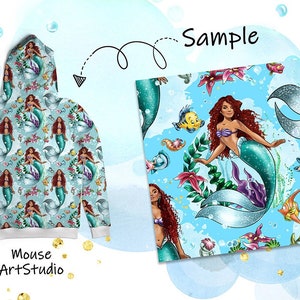 Ariel Digital Paper, Mermaid, Seamless Patterns, Fabric Printing, Ariel ...