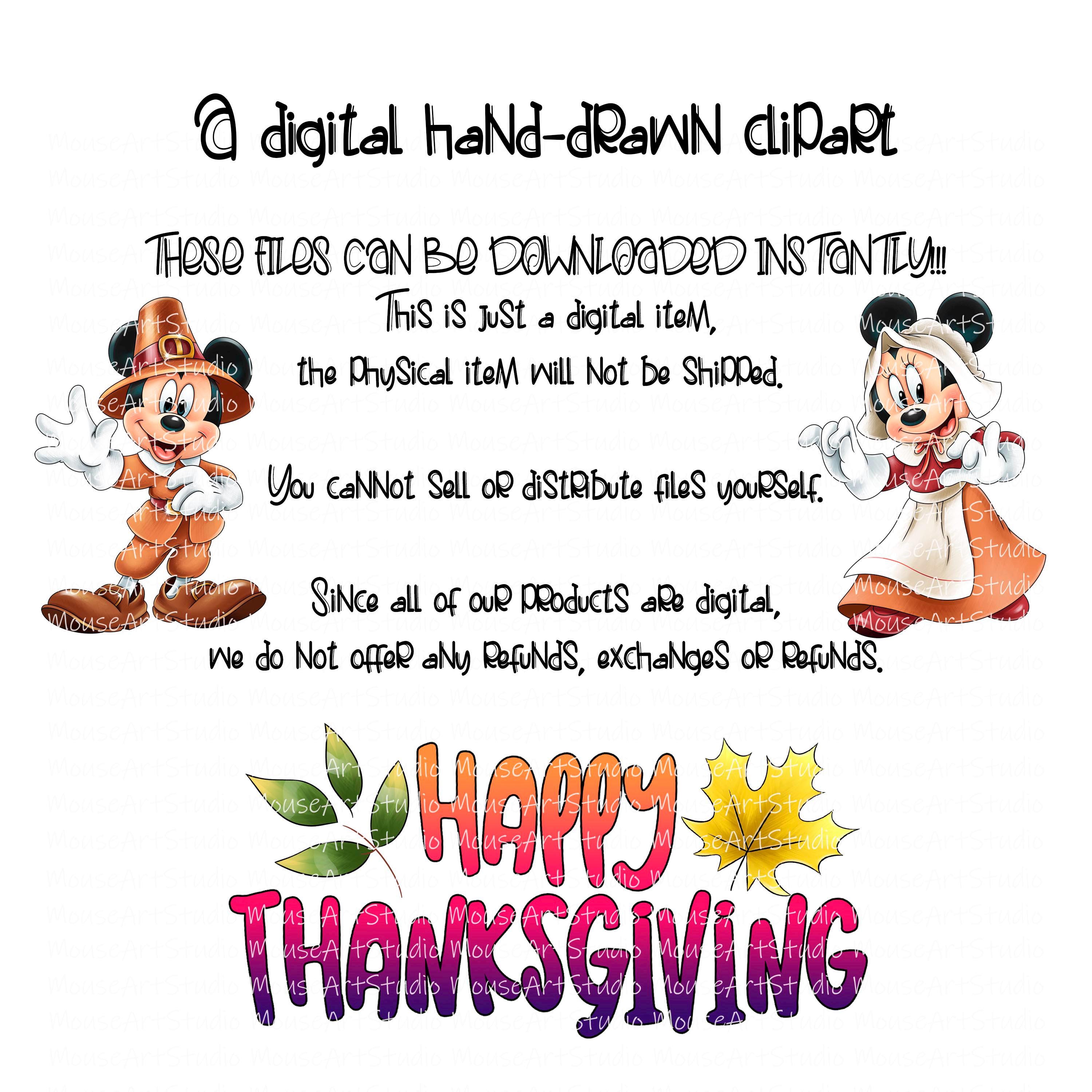 Happy Thanksgiving, Mickey and Minnie, Harvest Festival, Sublimation ...