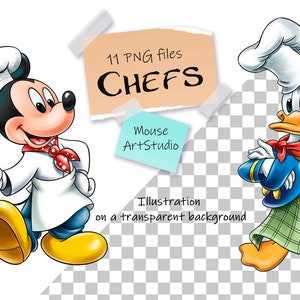 Chefs, Minnie PNG, Mickey Mouse, Daisy Duck, Donald, Goofy, Pluto ...
