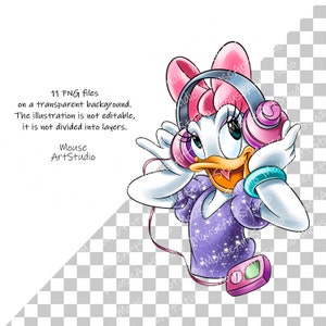 Daisy Duck, Pretty Daisy PNG, Sublimation Design, Digital Illustration ...
