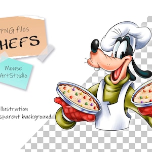 Chefs, Minnie PNG, Mickey Mouse, Daisy Duck, Donald, Goofy, Pluto ...
