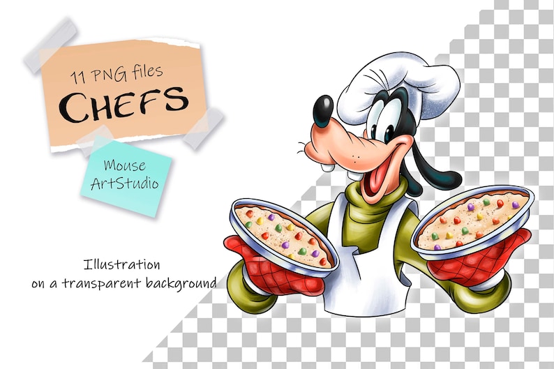 Chefs, Minnie PNG, Mickey Mouse, Daisy Duck, Donald, Goofy, Pluto ...