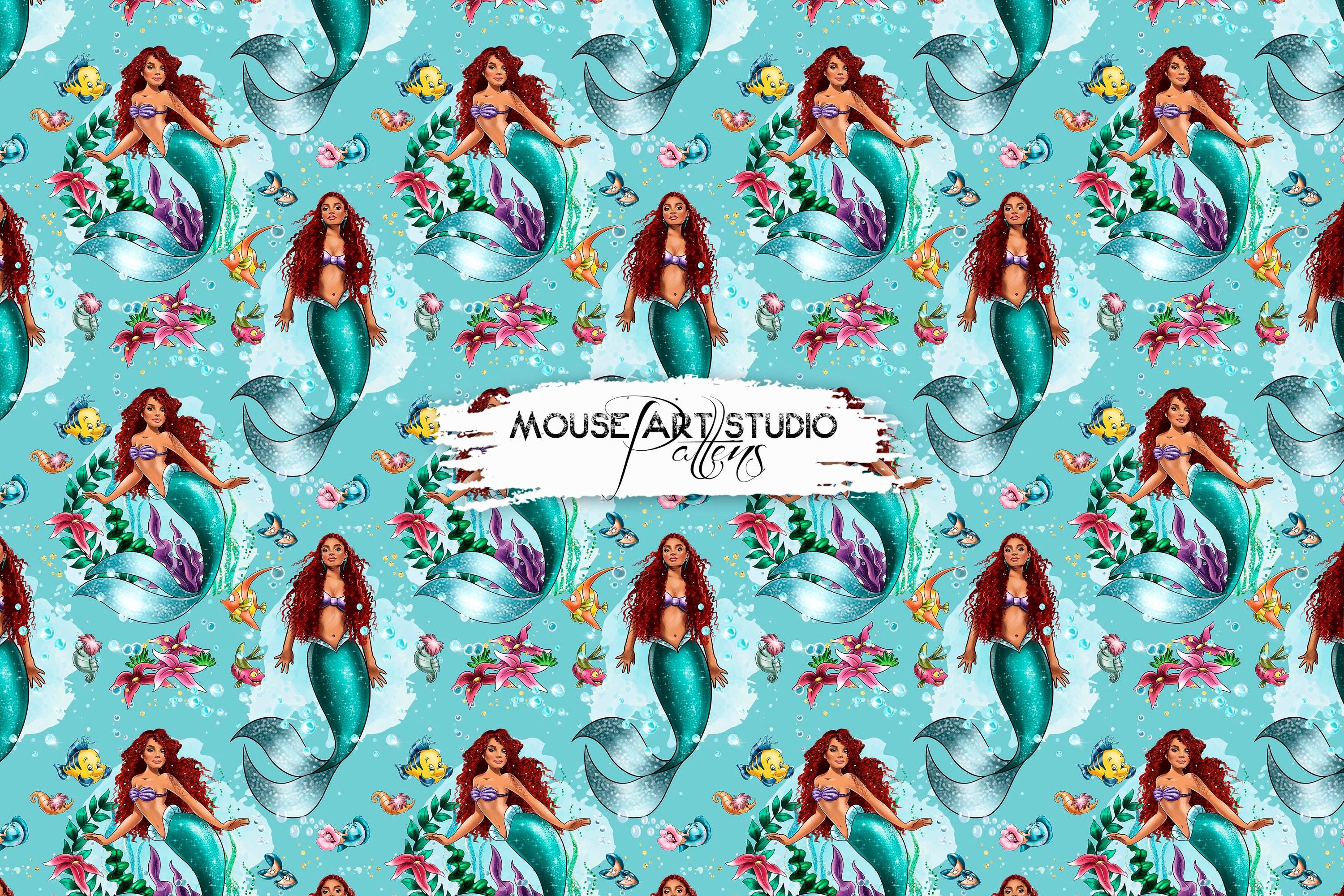 Ariel Digital Paper, Mermaid, Seamless Patterns, Fabric Printing, Ariel ...