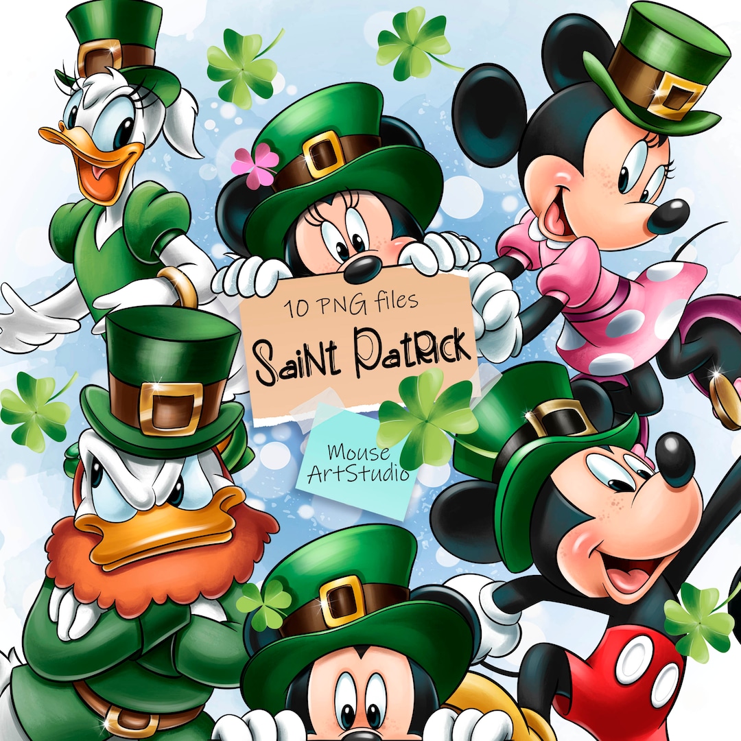 St. Patrick's Day, Mickey Mouse, Minnie Mouse PNG, Donald and Daisy ...