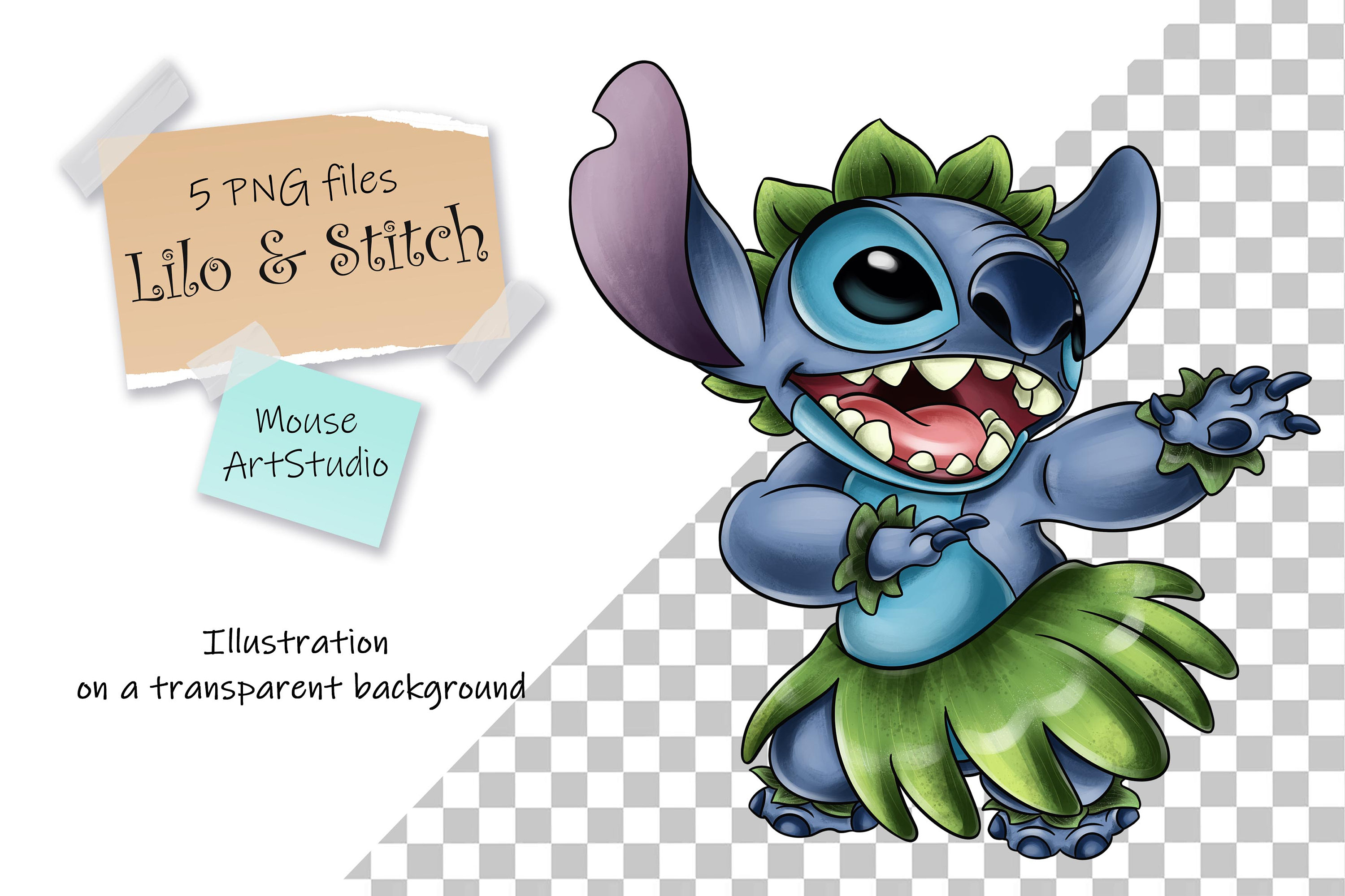 Lilo and Stitch Sublimation Design Digital Illustration - Etsy