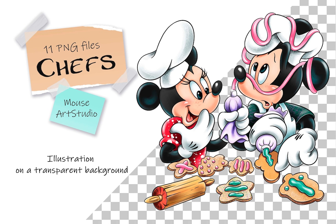 Chefs Minnie PNG Mickey Mouse Daisy Duck Donald Goofy - Etsy