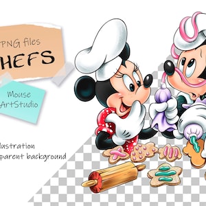 Chefs, Minnie PNG, Mickey Mouse, Daisy Duck, Donald, Goofy, Pluto ...