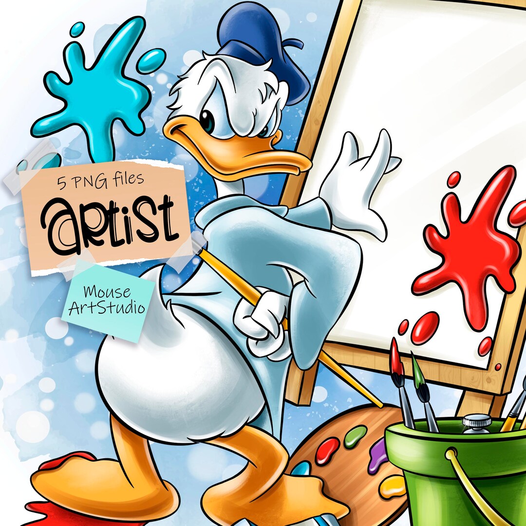 Artist Donald PNG Sublimation Design Digital Illustration - Etsy