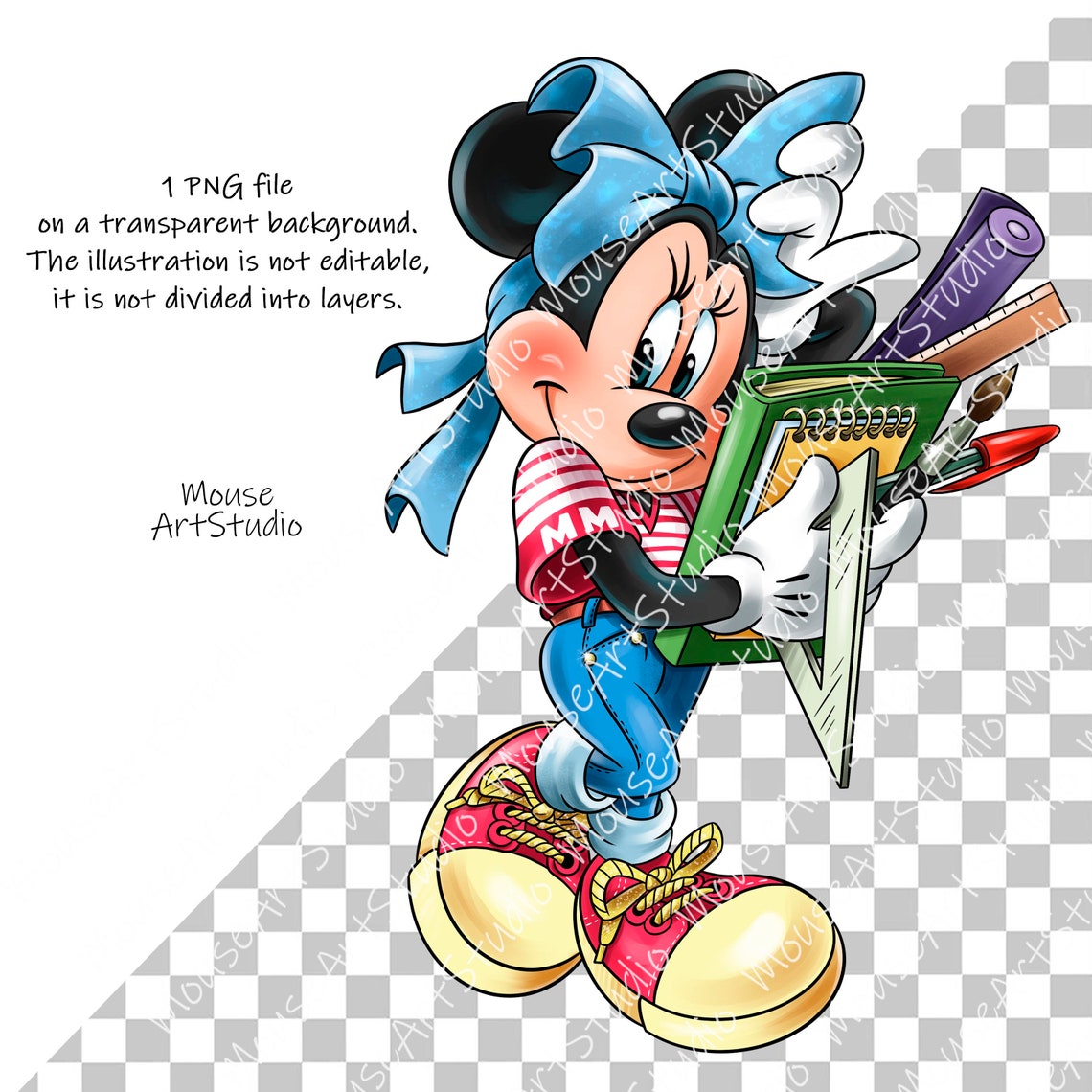 Minnie PNG, It's Time for School, Sublimation Design, Digital ...