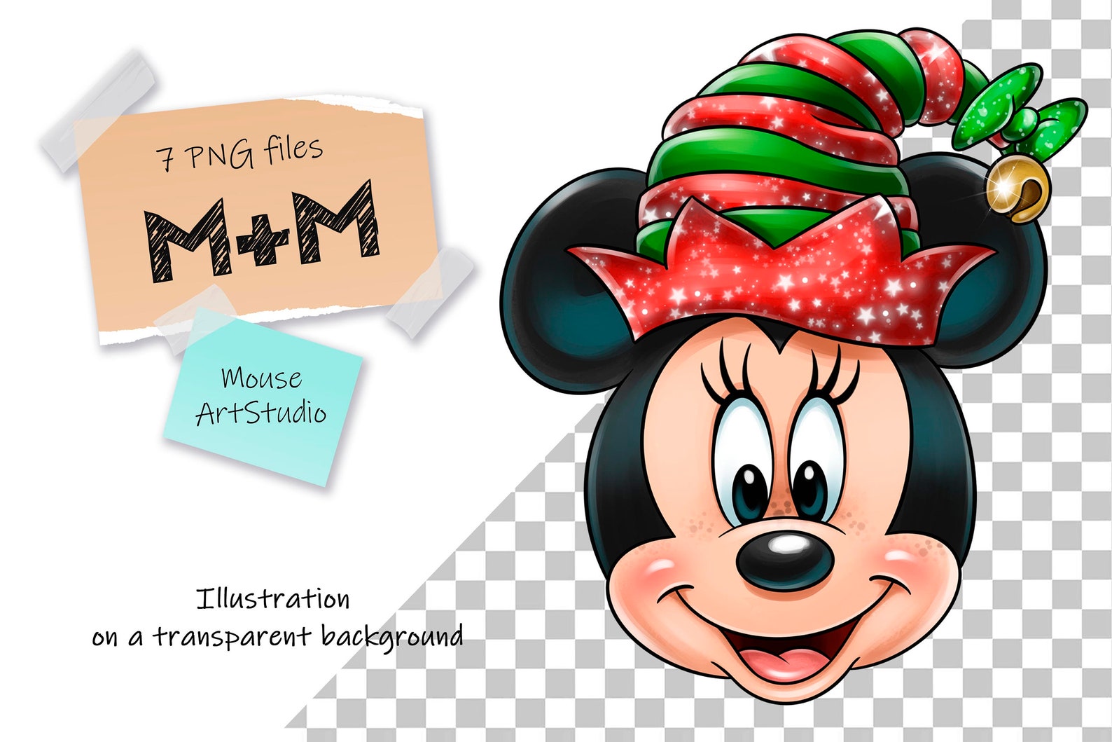 Mickey and Minnie's Christmas Heads Merry Christmas - Etsy