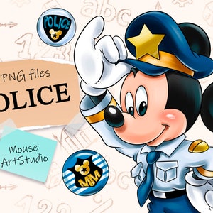 Mickey Mouse PNG Police Sublimation Design Digital - Etsy