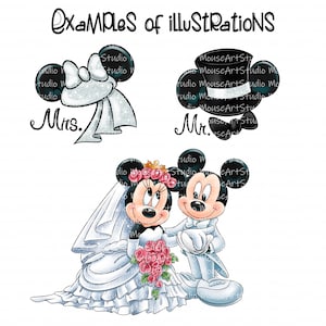 Mickey and Minnie's Wedding Digital Clipart, Bride and Groom ...