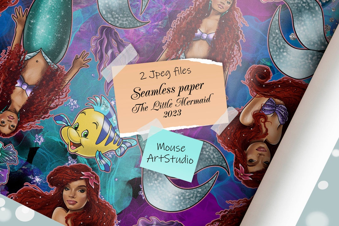Seamless Paper, the Little Mermaid, Seamless Pattern, Ariel Pattern ...