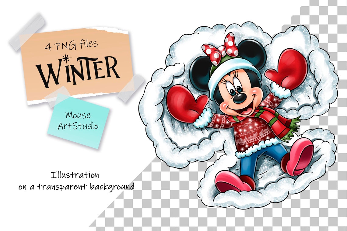 Winter Minnie PNG Mickey Mouse PNG Snowball Sublimation - Etsy