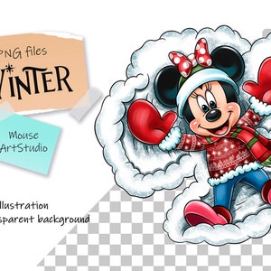 Winter Minnie PNG Mickey Mouse PNG Snowball Sublimation - Etsy