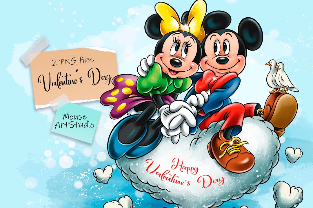 Valentine's Day Minnie and Mickey Mouse Fabric and Paper - Etsy