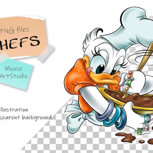 Chefs, Minnie PNG, Mickey Mouse, Daisy Duck, Donald, Goofy, Pluto ...