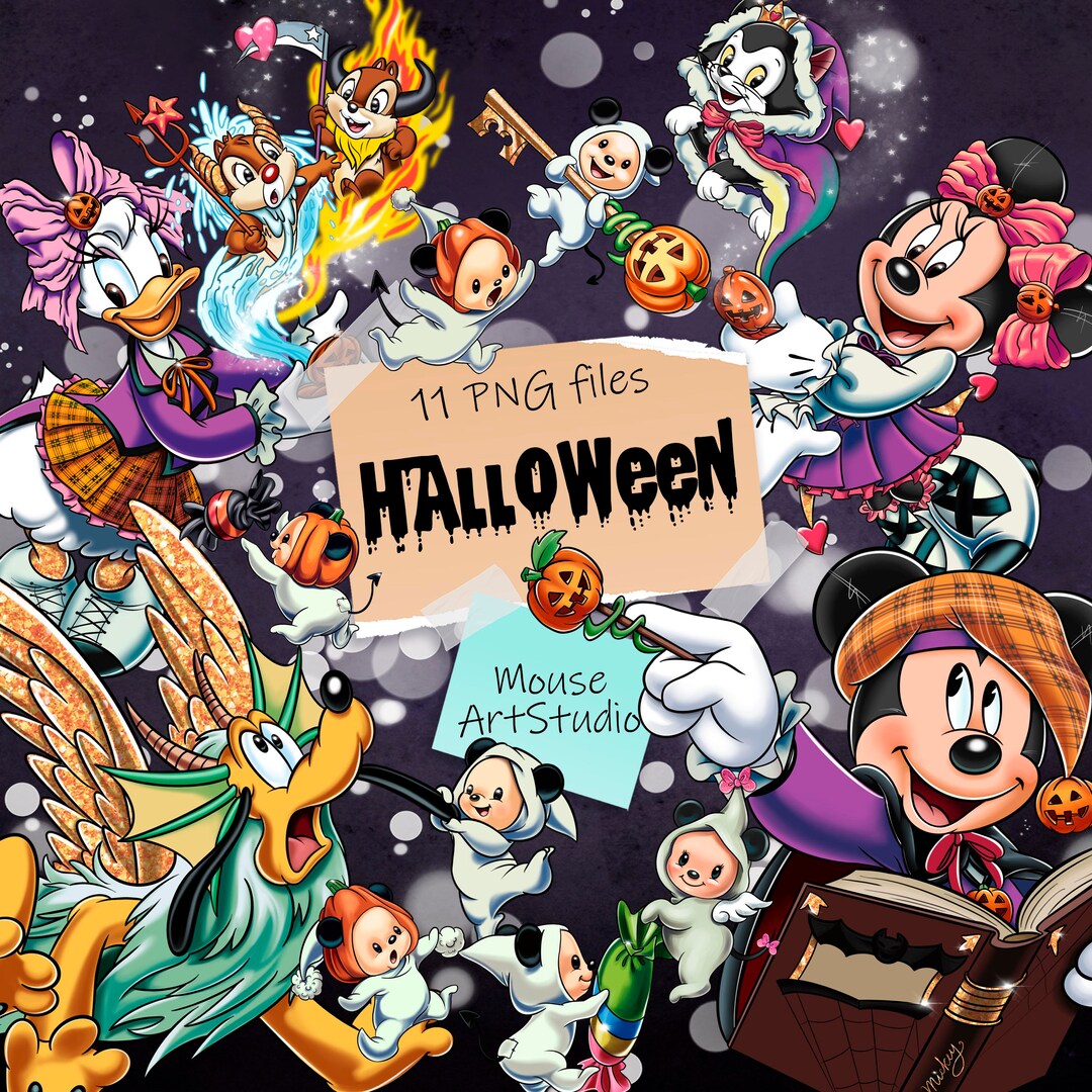 Halloween, Minnie, Mickey Mouse, Pluto, Daisy, Ghosts, Sublimation ...