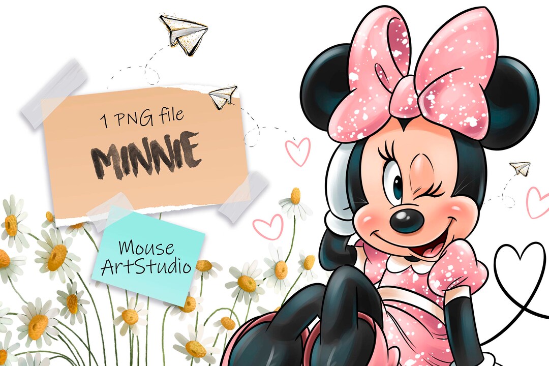 Minnie Mouse PNG Summer PNG Digital Illustration Fabric - Etsy