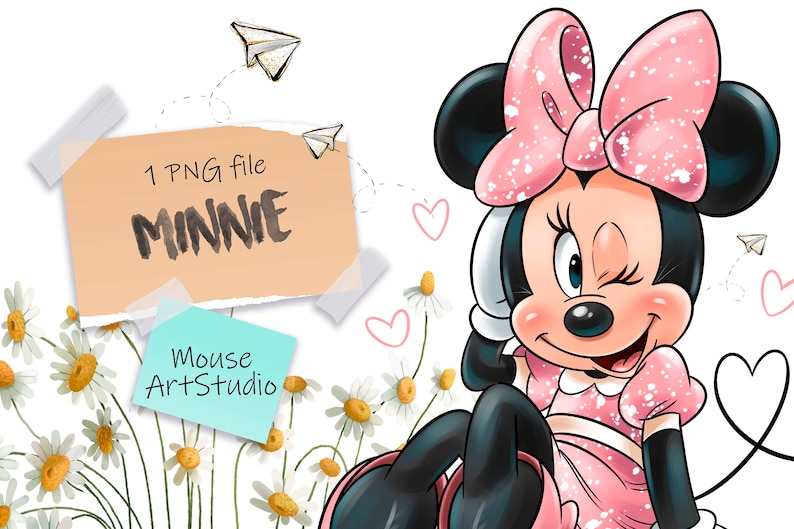 Minnie Mouse PNG Summer PNG Digital Illustration Fabric - Etsy