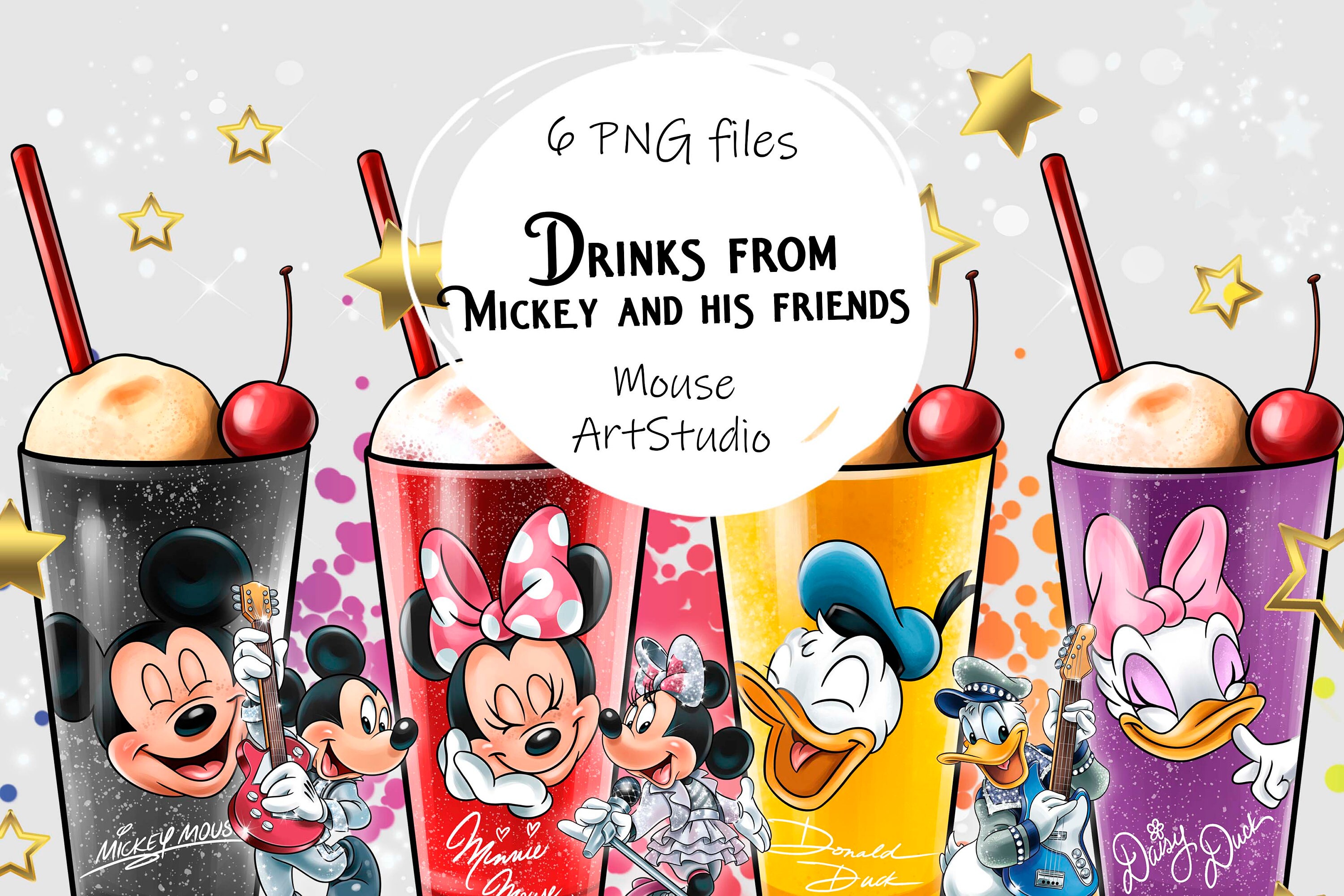 Drinks From Mickey and His Friends Minnie PNG Mickey Mouse - Etsy