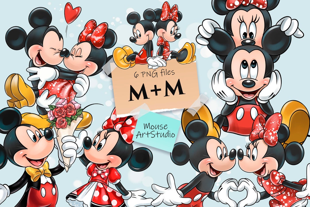 Minnie and Mickey Mouse Happy Valentine's Day - Etsy