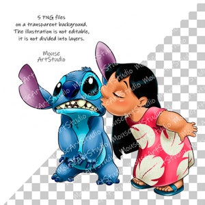 Lilo and Stitch, Sublimation Design, Digital Illustration, Instant ...