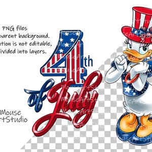 July 4th, American Independence Day, Minnie Mouse, Mickey Mouse, Donald ...