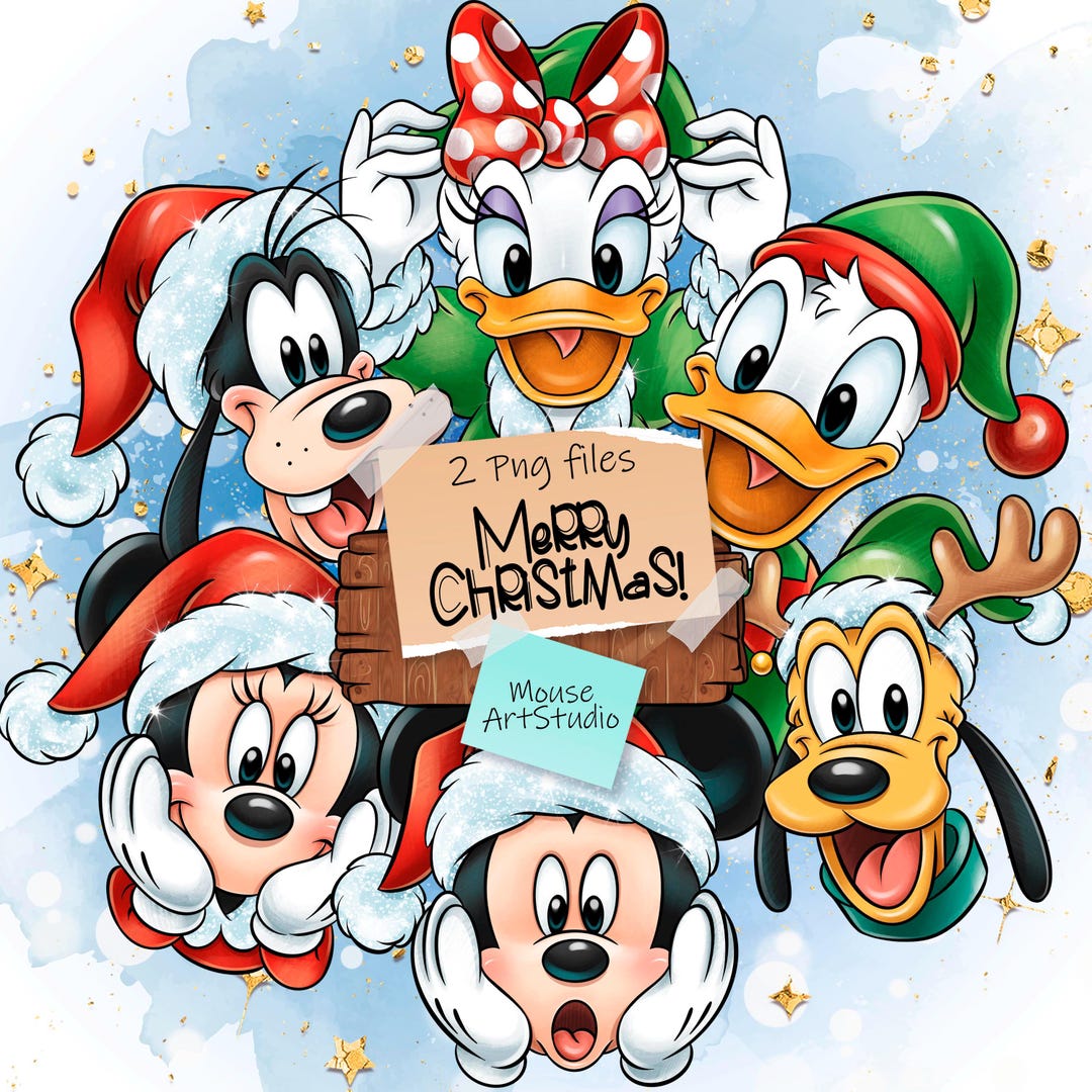 Digital Illustration for Christmas, Mickey Mouse and His Friends ...