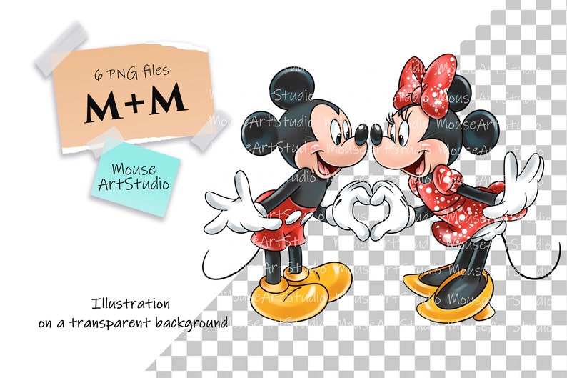 Minnie and Mickey Mouse, Happy Valentine's Day, Sublimation Design ...