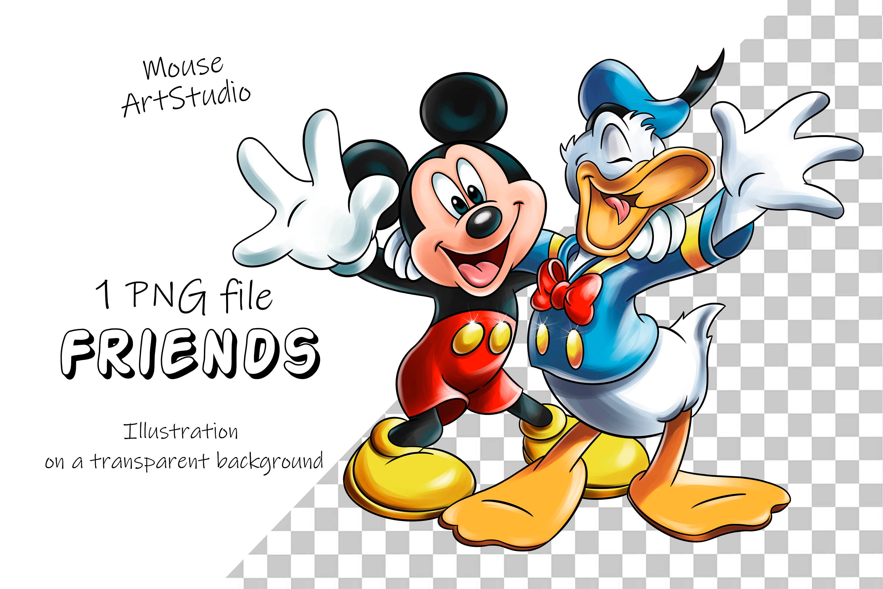 Mickey Mouse and Donald Duck Friends Forever Sublimation - Etsy