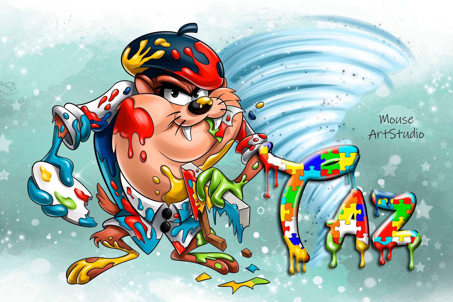 Taz PNG, Tasmanian Devil, Taz-mania, Digital Illustration, Instant ...