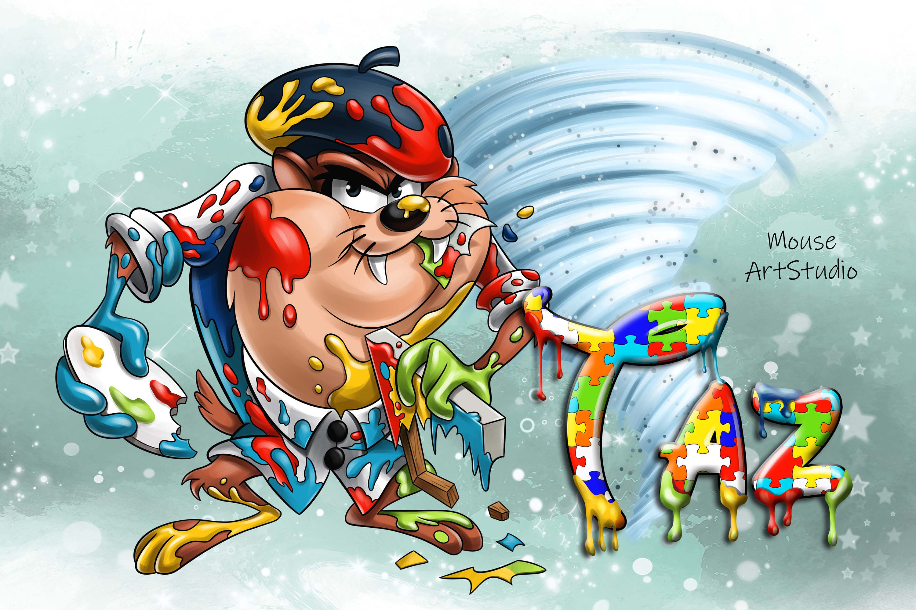 Taz PNG, Tasmanian Devil, Taz-mania, Digital Illustration, Instant ...