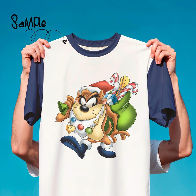 Digital Illustration, Taz, Christmas, Cartoon Character, Sublimation ...