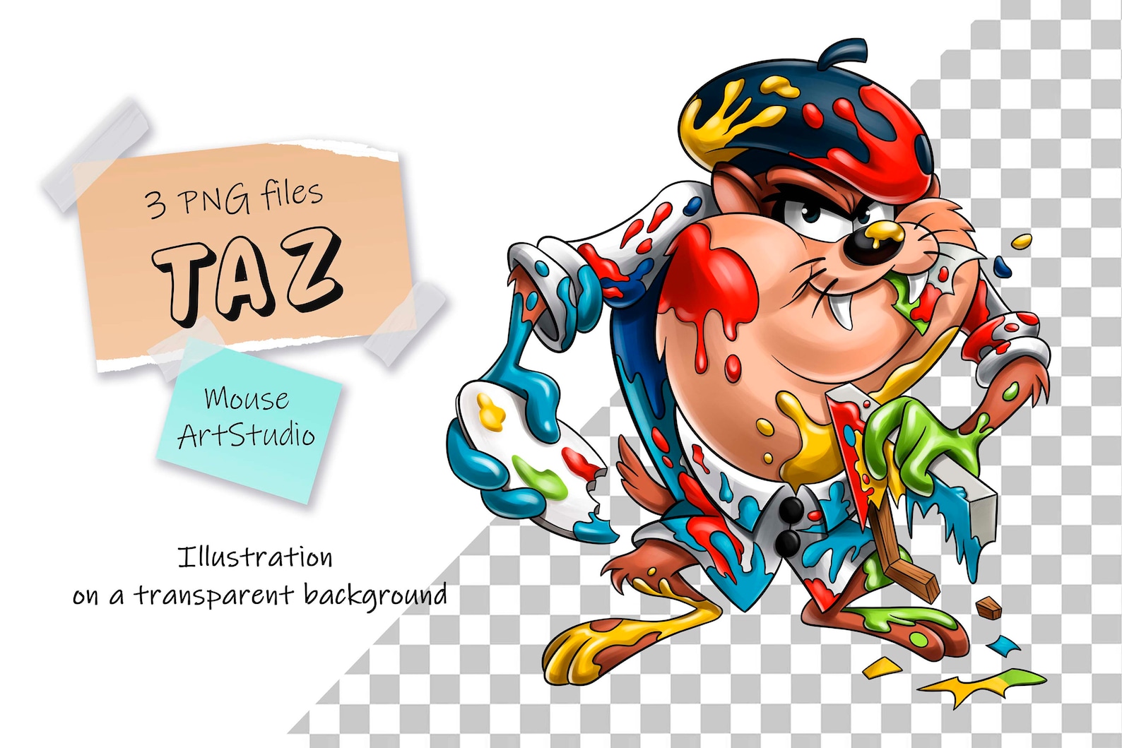 Taz PNG Tasmanian Devil Taz-mania Digital Illustration - Etsy Australia