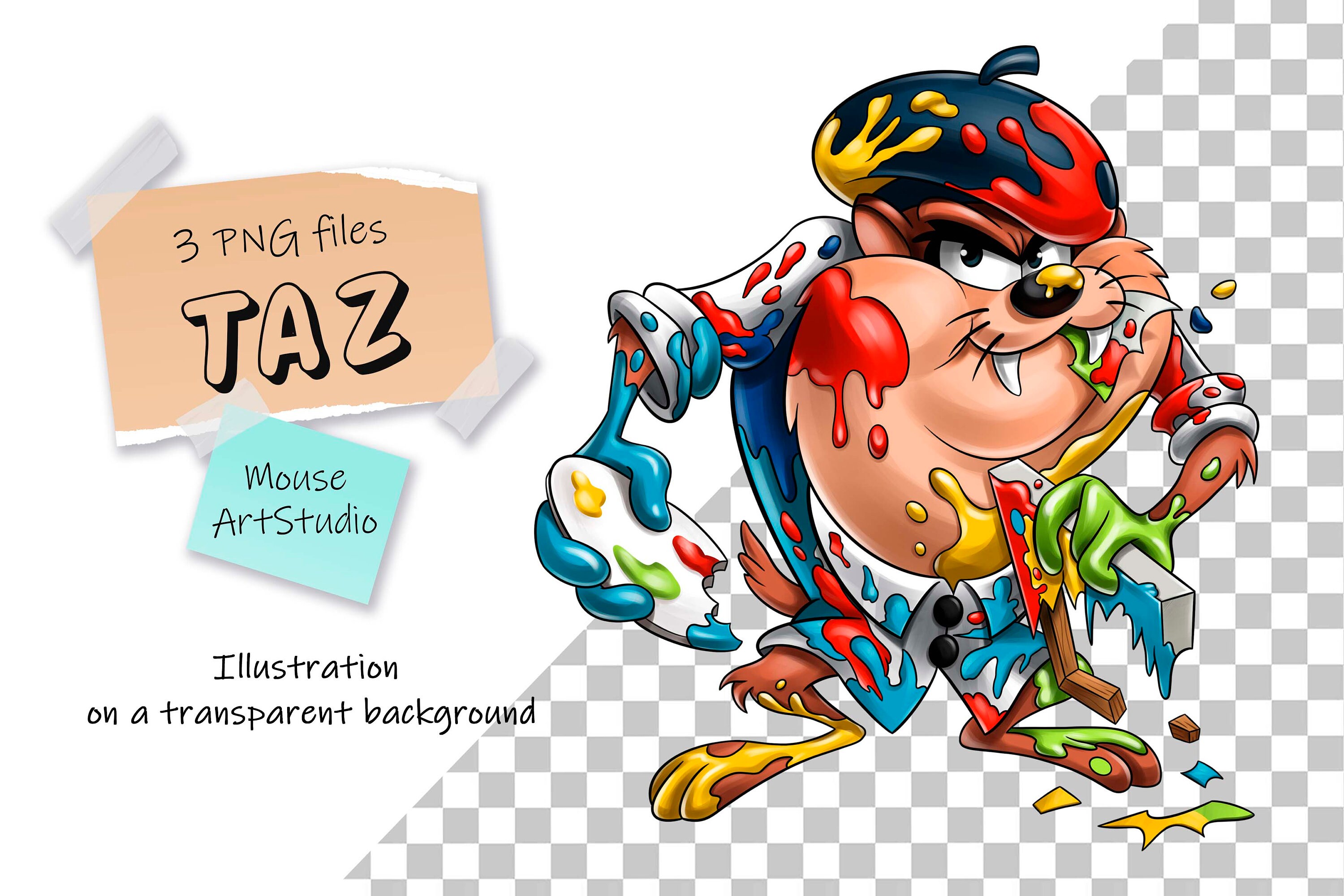 Taz PNG Tasmanian Devil Taz-mania Digital Illustration - Etsy