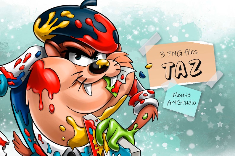 Taz PNG Tasmanian Devil Taz-mania Digital Illustration - Etsy