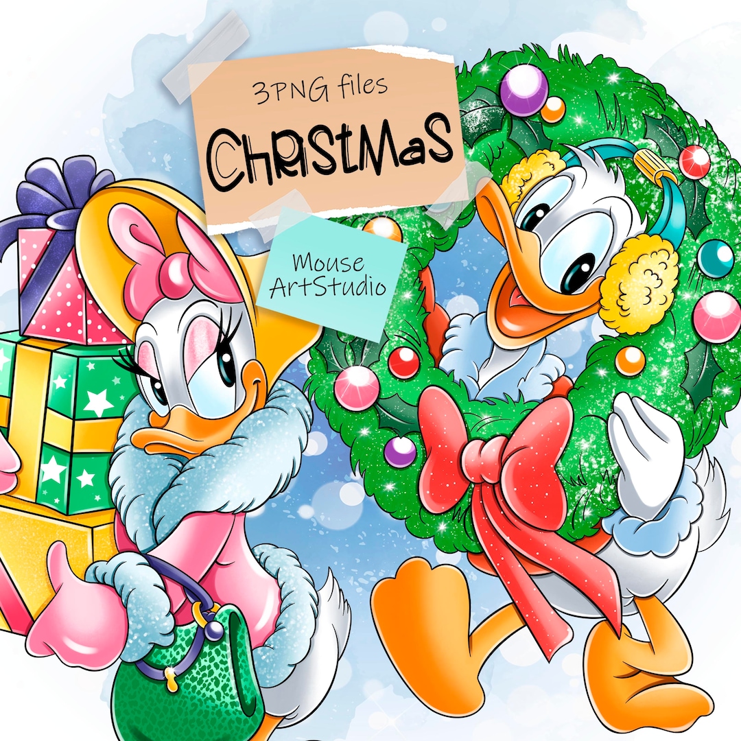 Merry Christmas, Daisy and Donald, Happy New Year, Sublimation Design ...