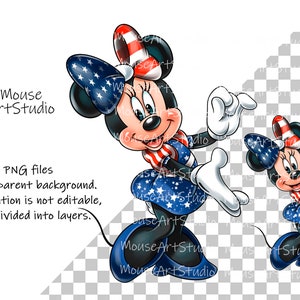4th of July Clipart: Patriotic Mouse Cartoon Characters (digital ...
