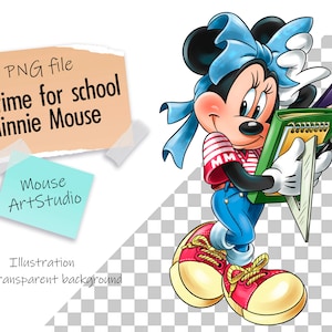 Minnie PNG It's Time for School Sublimation Design - Etsy